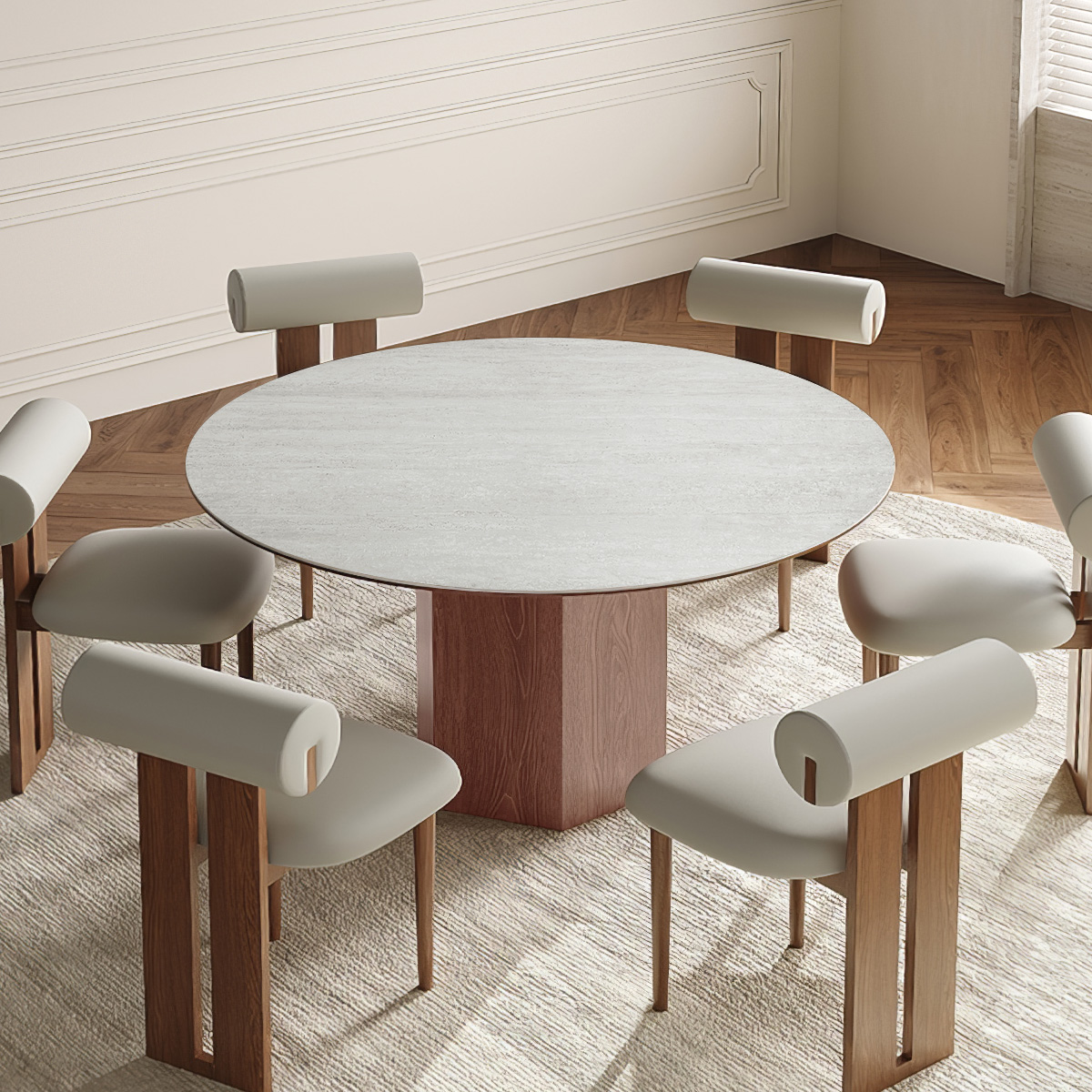 Kilmer round pedestal dining table store