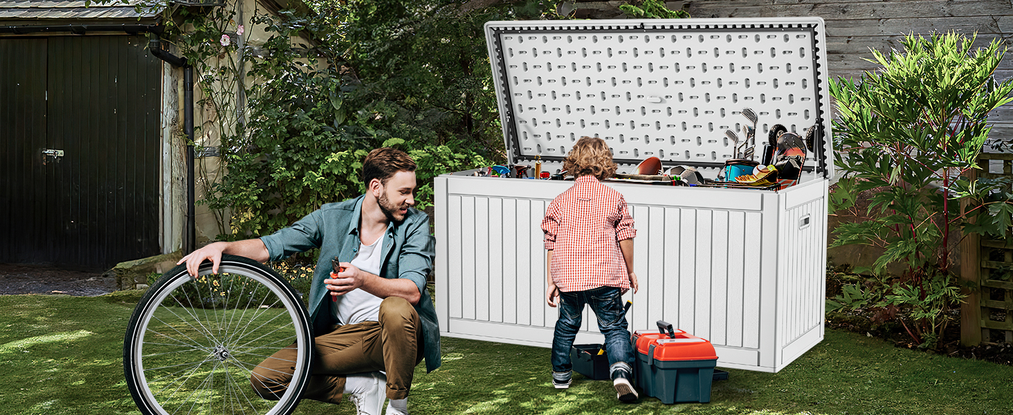 Yitahome | 260 Gallon Extra Large Deck Storage Boxes Double-Wall Resin ...