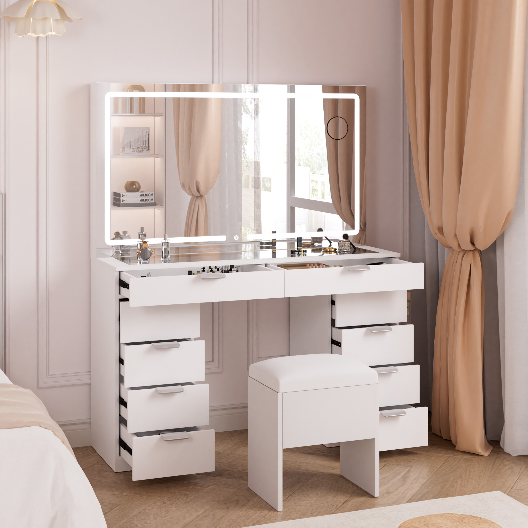 Lighted Makeup Vanity Table