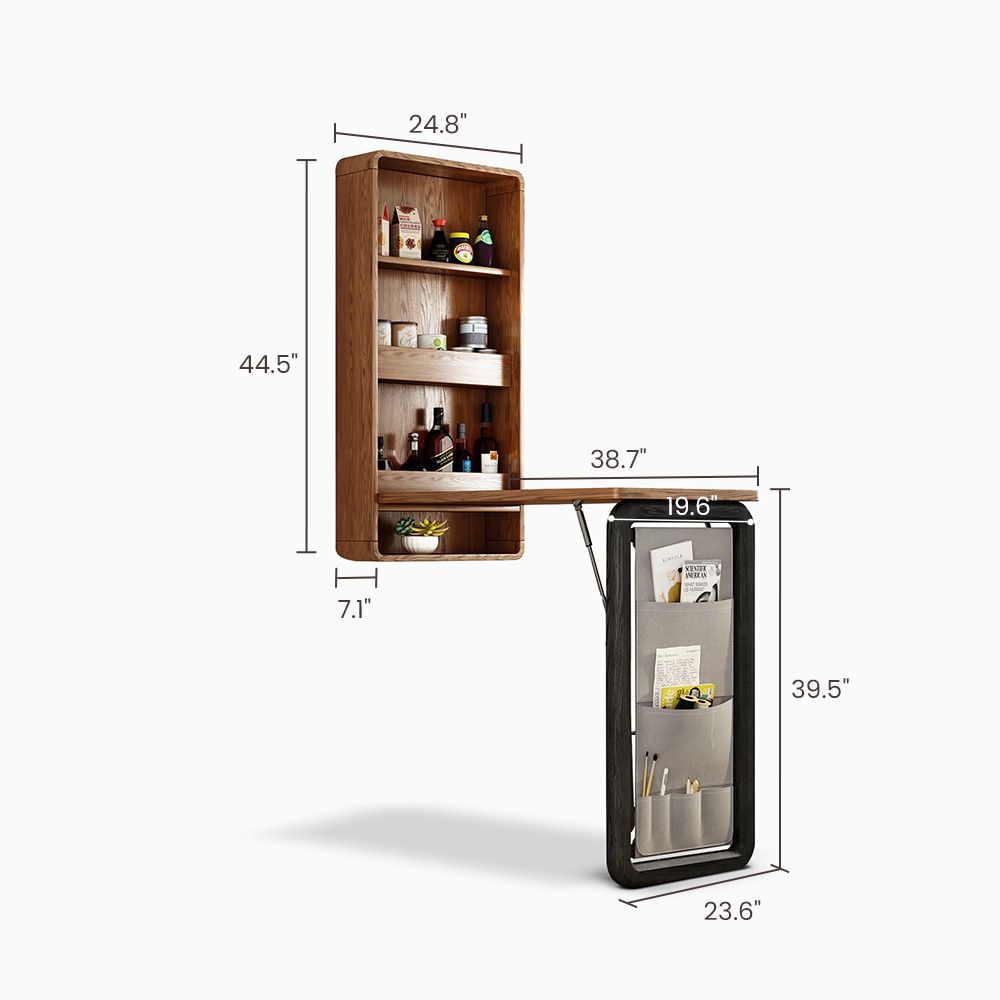 Hernest | Modern 24.8" Wall Mounted Foldable Bar Table with Open Storage