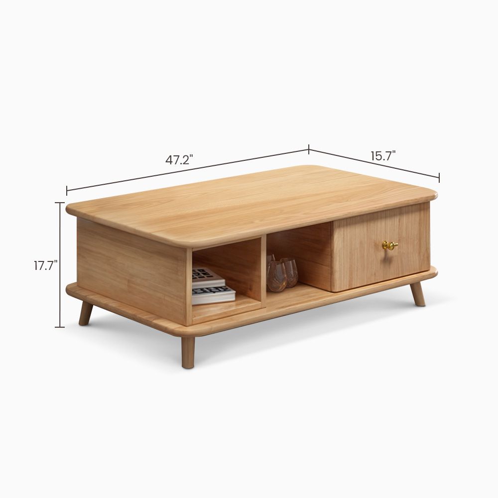 Hernest | Modern Solid Wood Coffee Table with Opening Storage Spaces ...