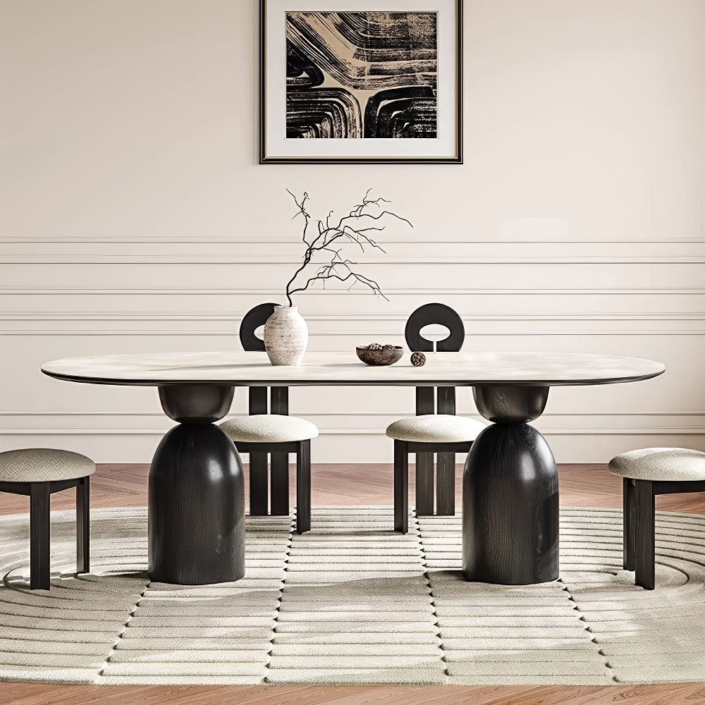 Hernest | 71" Modern Sintered Stone Dining Table with Stylish Design ...
