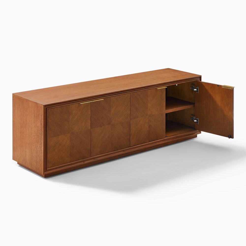 Thursen 72 inch Chevron TV Stand with Storage & Adjustable Shelves ...