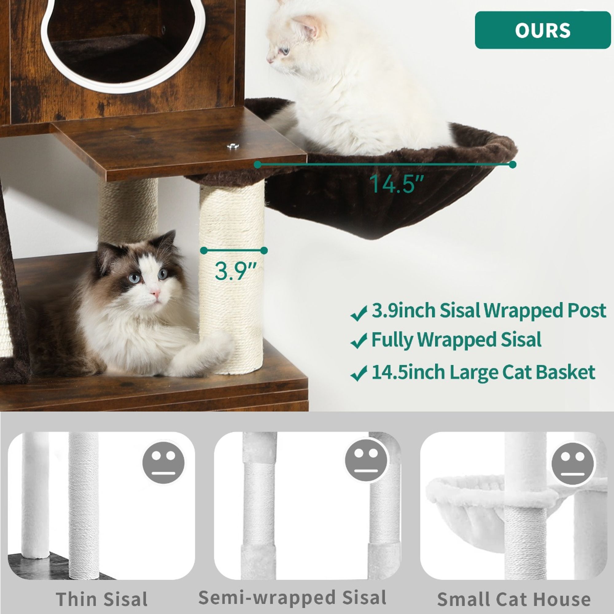 Cat Tree YITAHOME Modern With Hidden Litter Box - 4-in-1 Cat Furniture ...