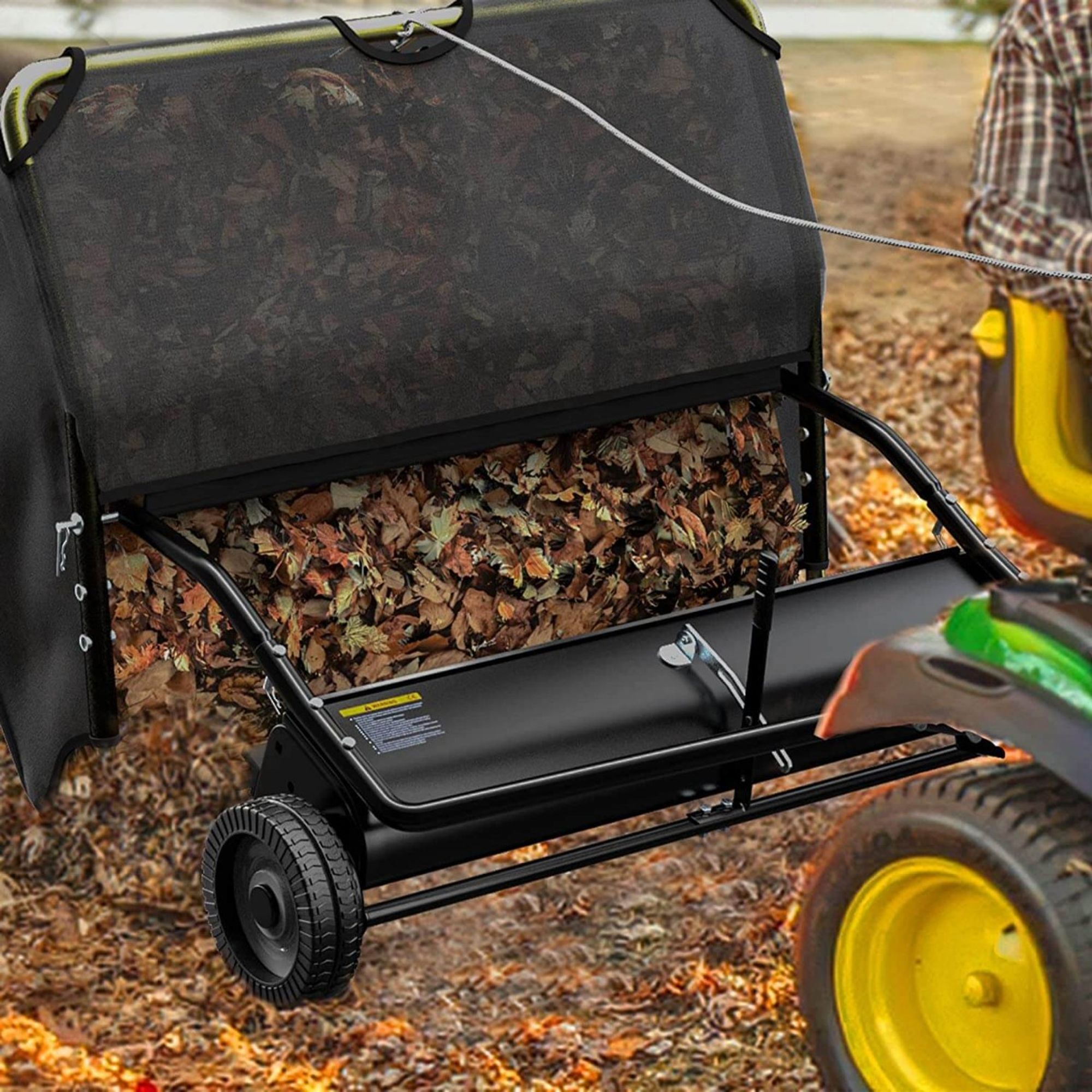 Wood Chipper VEVOR 42-inch Tow-Behind Lawn Sweeper - 12 Cu.ft. Bag ...