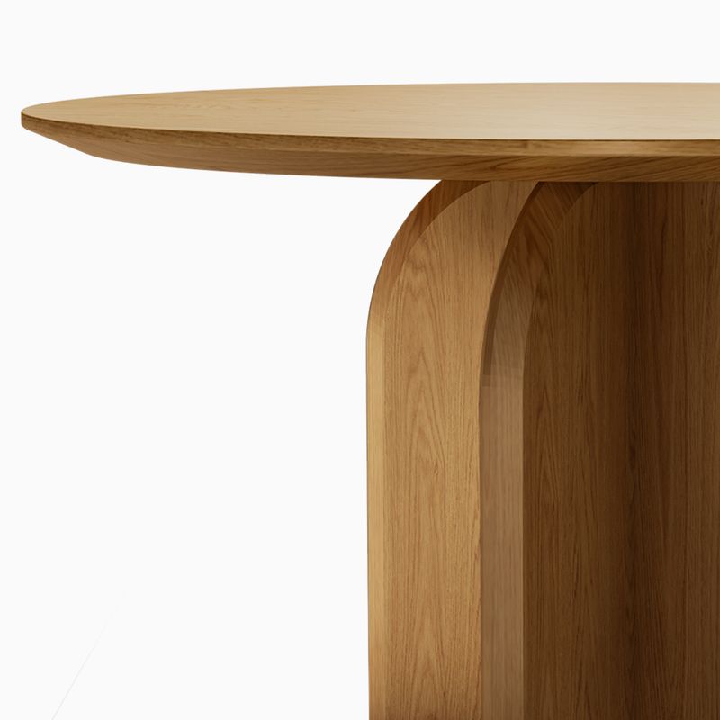 Milie 39 Inch Round Dining Table For 4 Light Walnut Wood Tabletop ...