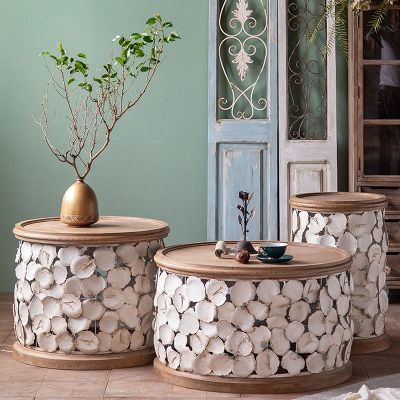 Margaux Retro 26 Inch Wooden Countertop Coffee Table Fallen Leaf ...