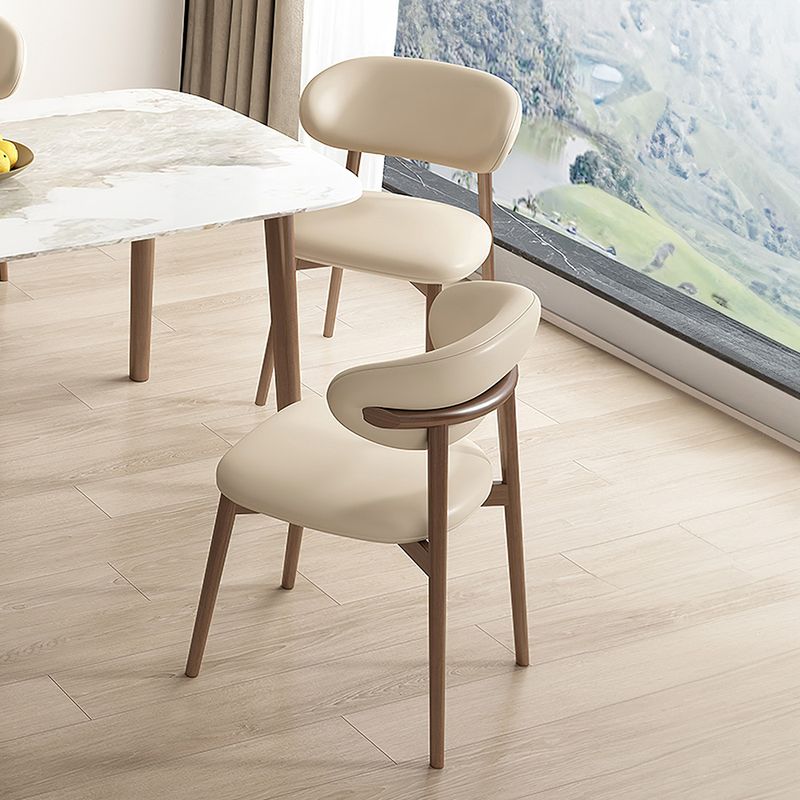 Hernest | Modern Solid Wood Set of 2 Dining Chairs PU Leather ...