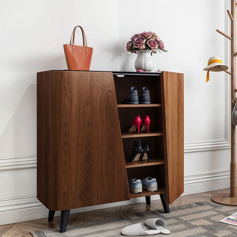 Walnut shoe cabinet store