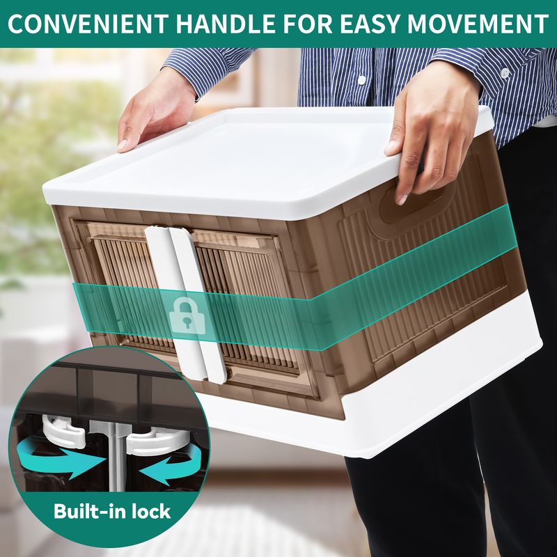 Yitahome | White Plastic Storage Bins with Lids for Groceries and Books ...