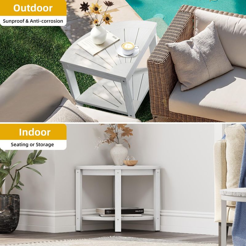 Yitahome | 18" Poly Lumber Shower Corner table Side Table for Bathroom ...