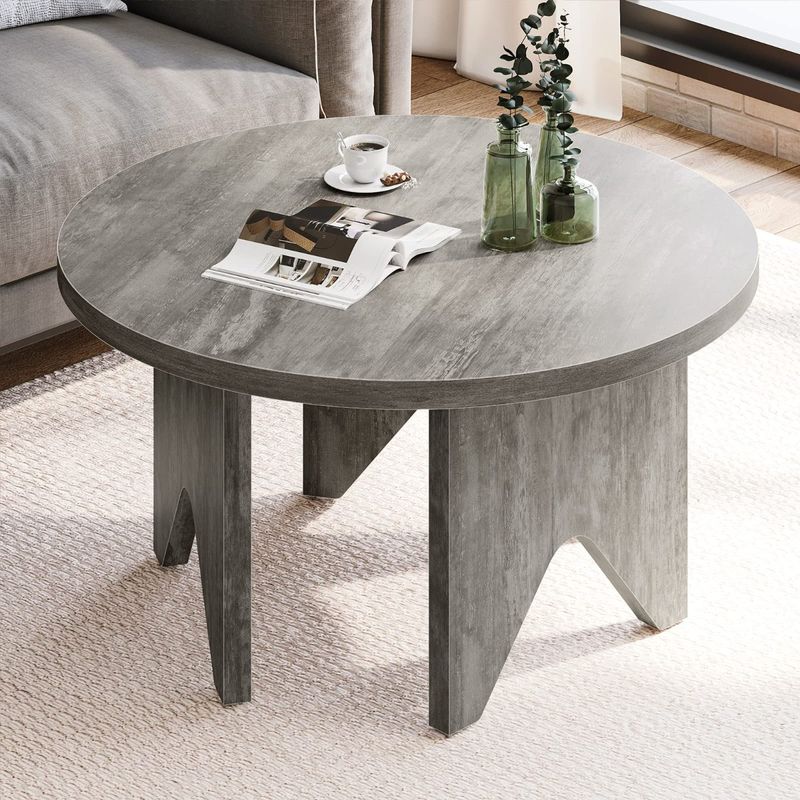 Yitahome | Round Coffee Tables with Hairpin Legs Farmhouse Grey