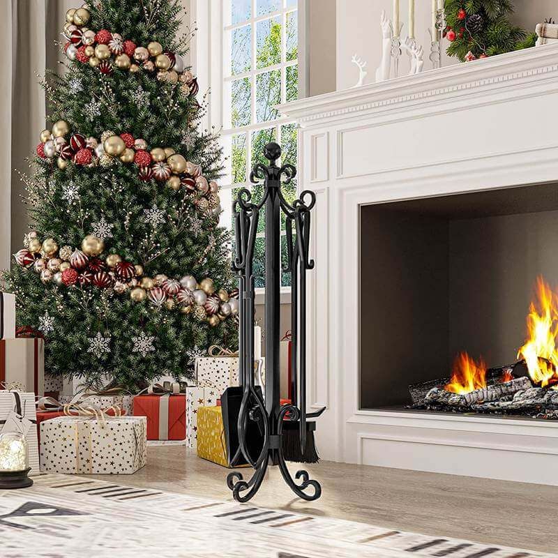 Yitahome | 5-Pieces Fireplace Tool Set Black