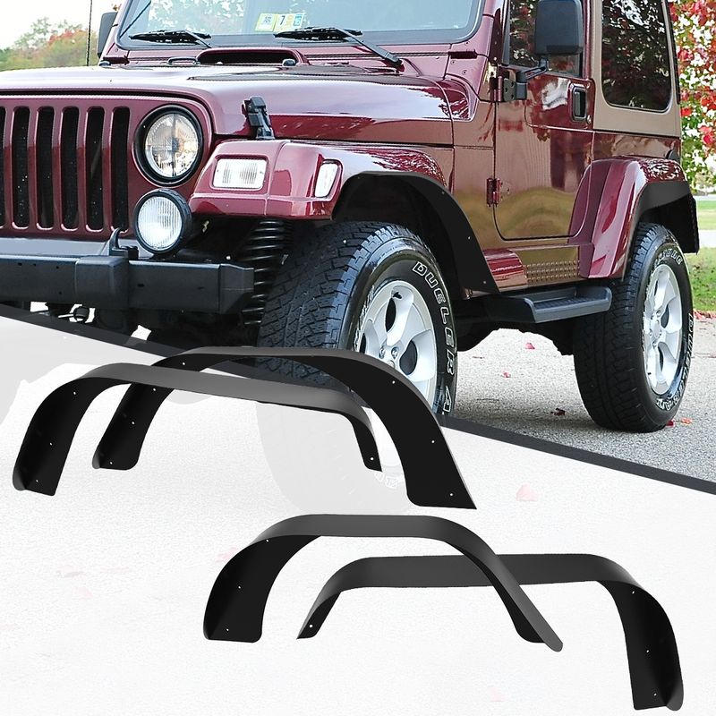 2000 Gmc Sierra 1500 Fender Flares 4-Piece Paintable Black ABS Fender ...
