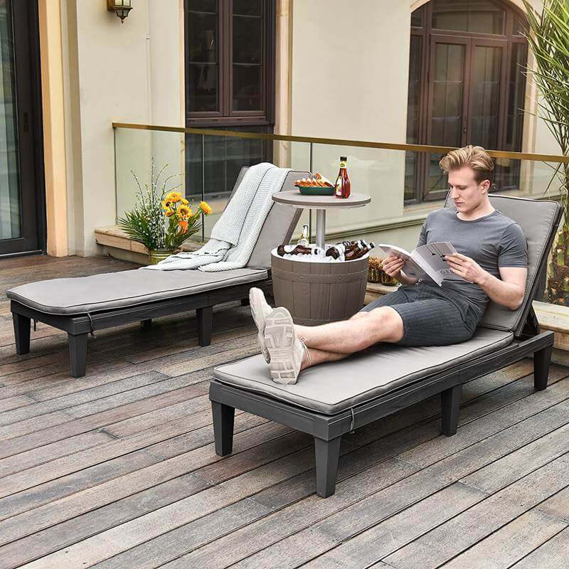 Black patio chaise lounge store
